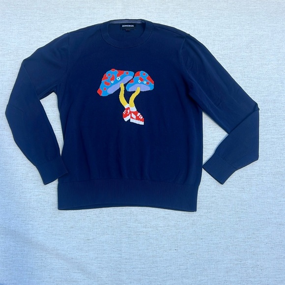 Bonobos | Sweaters | Mens Bonobos Blue And Red Crewneck Sweater With ...
